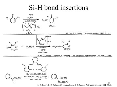 Ppt Enantioselective Xh Insertion Reactions Based On Carbenoids
