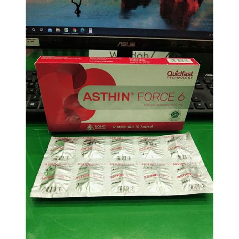 Jual Asthin Force 6 Mg 1 Lembar Isi 10 Kapsul Shopee Indonesia