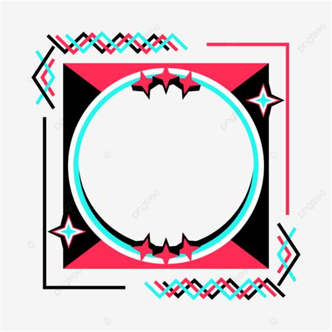 Frame Red Blue Circle Star Design Vector Textbox Tiktokborder Label