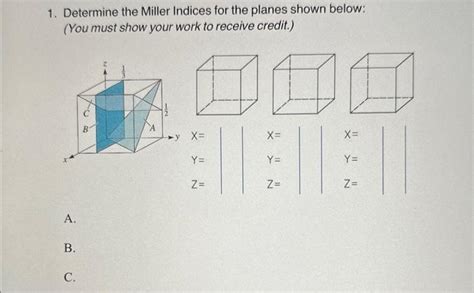 1 Determine The Miller Indices For The Planes Shown Chegg