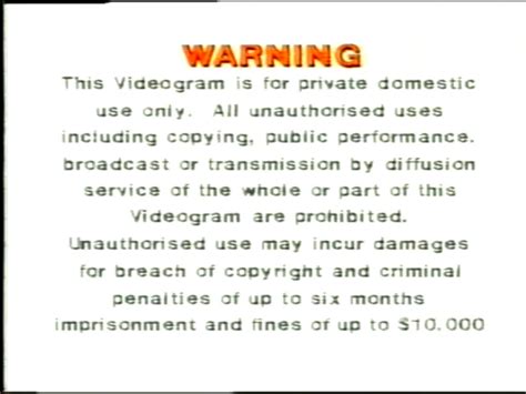 Polygram Videousa Home Entertainment Warning Screens Audiovisual