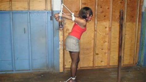 Bound Gagged Tied Up Rope High Heels Upskirt Mini Skirt Strappado