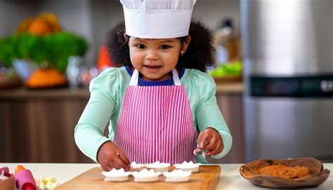 Premium Ai Image Tiny Culinary Master Little Cook In Apron And Chefs