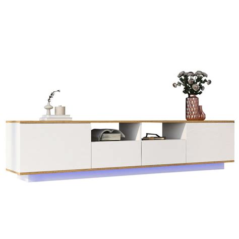 Okwish Lowboard Tv Board Mit Led Beleuchtung Fernsehschrank Mit Großem
