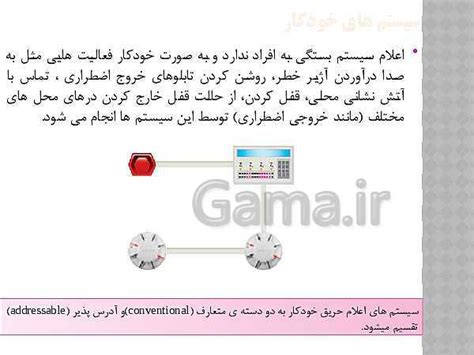 پاورپوینت طراحی و نصب تأسیسات جریان ضعیف دهم هنرستان پودمان 2 سیستم ردیابی و اعلام حریق گاما
