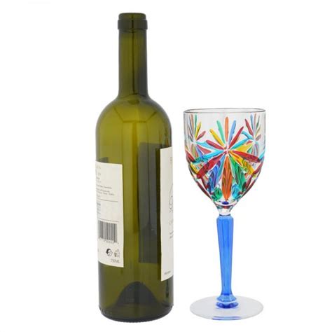 Murano Glass Goblets Murano Italian Crystal Wine Glasses Multicolor