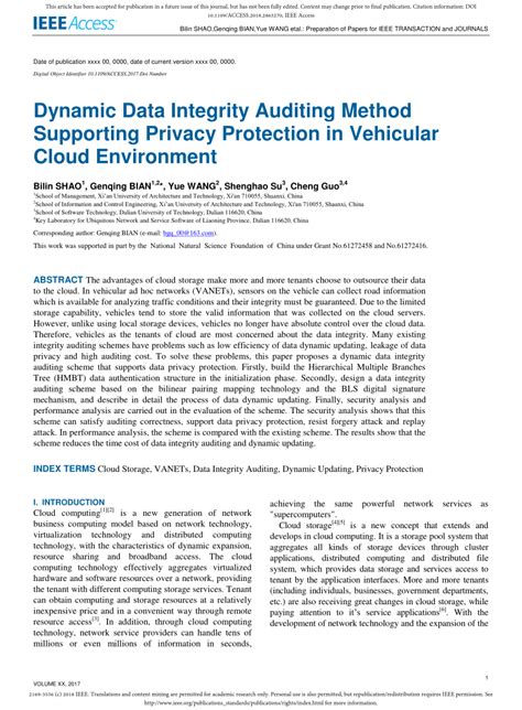 pdf dynamic data integrity auditing method supporting privacy protection in vehicular cloud