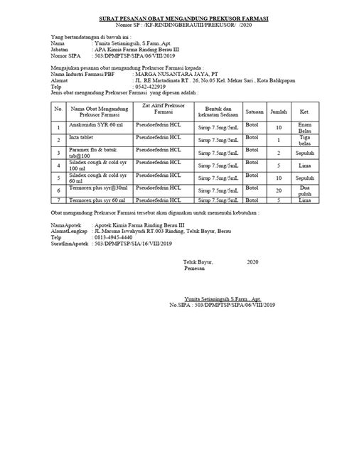 Contoh Sp Prekursor Pdf