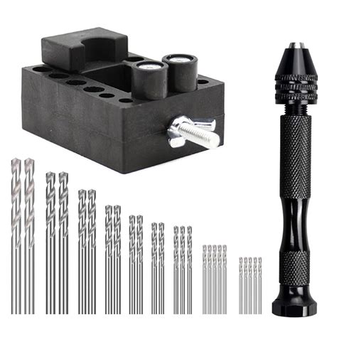 27pcs Bodhi Walnut Drilling Tool Vise Clamp Drill Bits Set Hand Drill