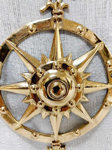 Brass Compass Rose Nautical Wall Plaque Wall Art Medallion Decorative