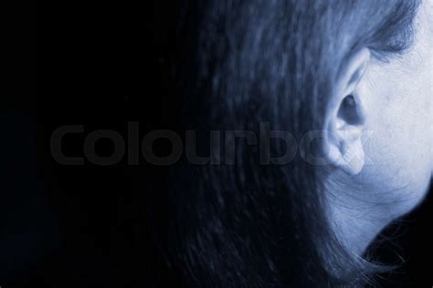 Deaf Woman Hearing Aid Ear Stock Image Colourbox