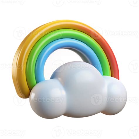 3d Rainbow Cloud Illustration 54047275 Png