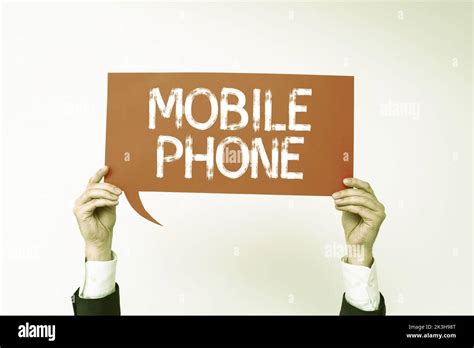 Conceptual Caption Mobile Phone Word Written On A Handheld Device Used