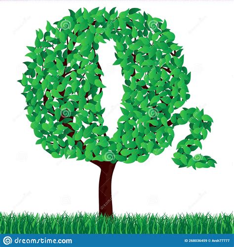 Exclusive A Tree With Green Gradient Leaves In The Shape Of The
