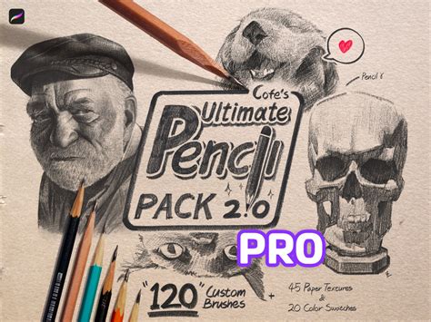 Cofe의 디지털 화방 연필 브러시 팩 20 Pro 패키지 Ultimate Pencil Pack Ver 20