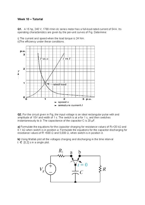 Week 10 Tutorial Worksheet Week 10 Tutorial Q1 A 15 Hp 240 V