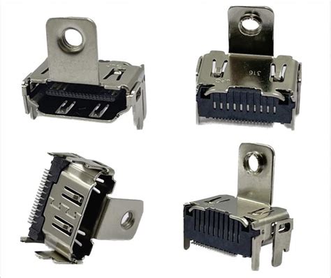 수평 Smt 플러그 Hdmi 소켓 커넥터 금판 여성 A형