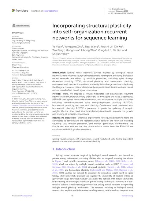 Pdf Incorporating Structural Plasticity Into Self Organization