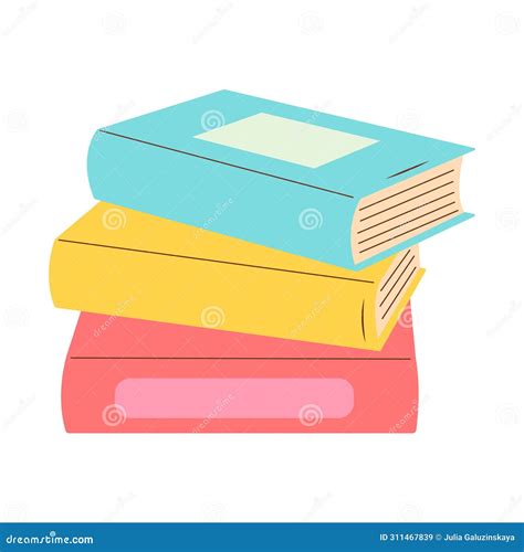 Stack Of Hardcover Books Colorful Thick Books Pile Stock Vector