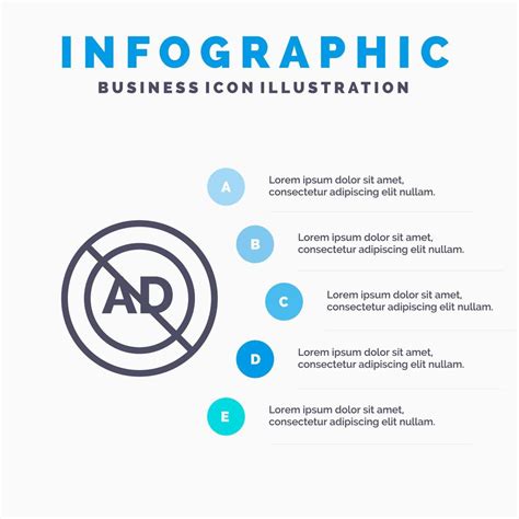 Ad Ad Block Advertisement Advertising Block Line Icon With 5 Steps