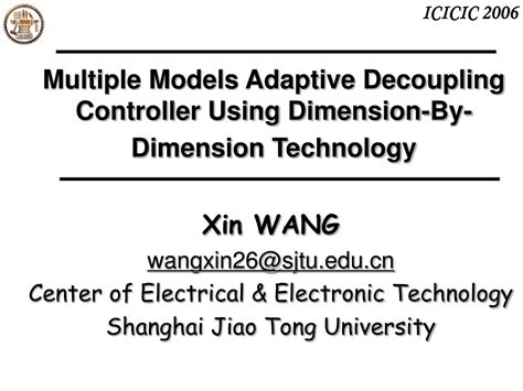 Ppt Multiple Models Adaptive Decoupling Controller Using Dimension By