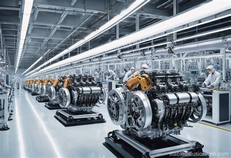 Efficient Car Engine Production Line Stable Diffusion Online