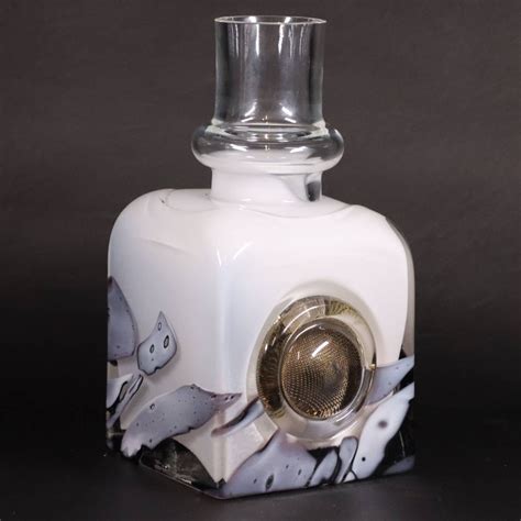 Czech Hut Princ Art Glass Sculpture Bottle Vase Screen Etsy
