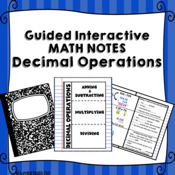 Decimal Operations Math Interactive Notes Foldable By Loving Math