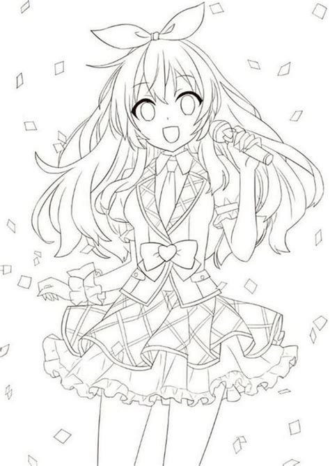 Chica Gato Anime Para Colorear Imprimir E Dibujar Coloringonlycom