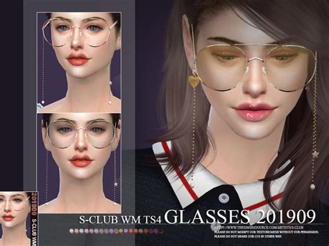 Emily Cc Finds S Club Ts4 Wm Glasses 201909 Sims 4 Glasses