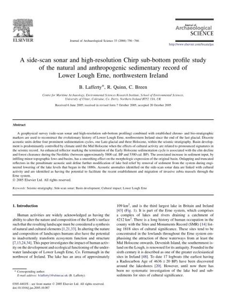 A Side Scan Sonar And High Resolution Chirp Sub Bottom Profile