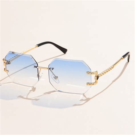 Frameless Trimming Sunglasses Polygon Women The Supremacyg