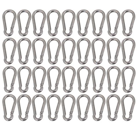 36 Pack 304 Stainless Steel 60mm Multifunctional Spring Snap Carabiner