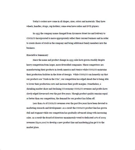 Executive Summary Example For Marketing Plan Nik Review