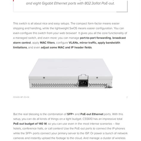 MikroTik CSS610 8P 2S IN Enterprise Smart Switch W 8 Gigabit POE Out Ports 2 10G SFP