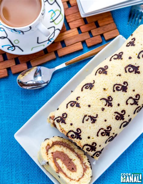 Patterned Swiss Roll Cake Cook With Manali