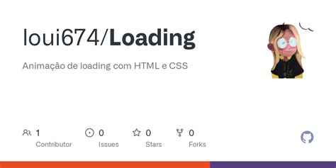 GitHub loui Loading Animação de loading HTML e CSS