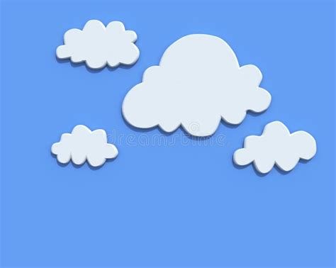 Nuages De Bande Dessinée Réglés Sur Le Fond De Ciel Bleu Illustration de Vecteur Illustration