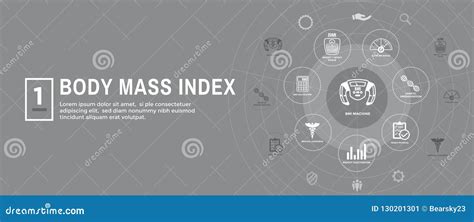 Bmi Or Body Mass Index Icons With Scale Indicator And Calculator Stock