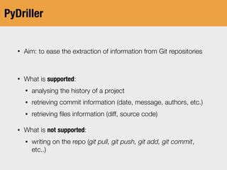 PyDriller Python Framework For Mining Software Repositories PDF