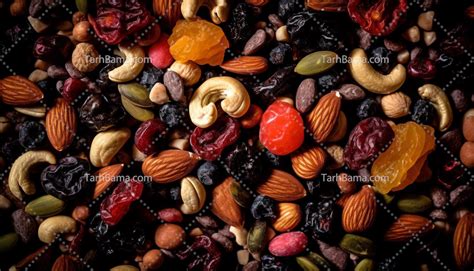 تصویر با کیفیت پس زمینه آجیل و خشکبار