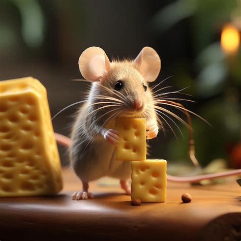 A Clever Mouse Is Cautiously Approaching A Mousetrap Tempted Premium Ai Generated Image