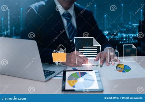 Document Management Electronic Signatures And Paperless Offices On A Digital Tablet And