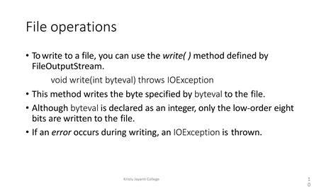 Various Types Of File Operations In Java Pptx Programming Languages