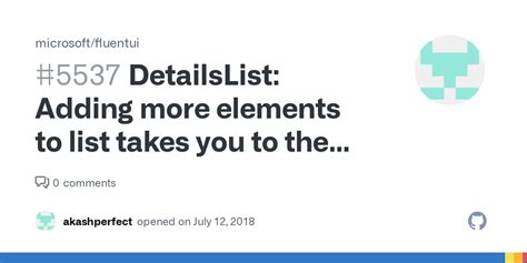 Detailslist Adding More Elements To List Takes You To The Top Of The