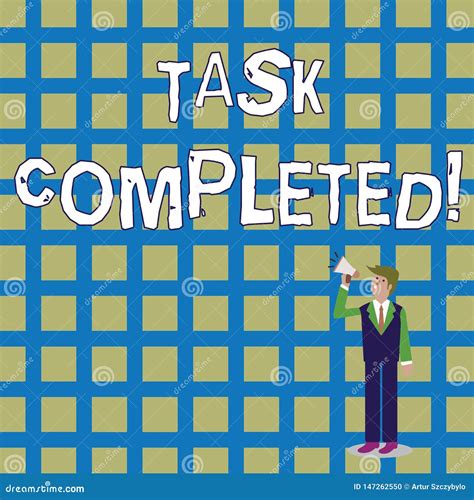 Word Writing Text Task Completed Business Concept For Finished Action