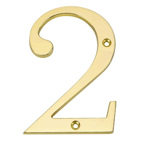 Gatehouse 4 In Polished Brass Number 2 In The House Letters And Numbers