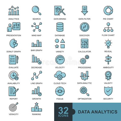 Data Analysis Statistics Analytics Minimal Thin Line Glyph Filled Color Solid Web Icon Set