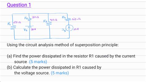 Question 1 Using The Circuit Analysis Method StudyX