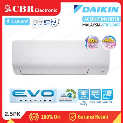 Jual Ac Daikin Evo Inverter 2 5pk Stkf60av Gin Ion Filter Malaysia